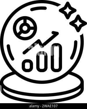 Predictive analytics icon logo sign vector outline in black and white ...
