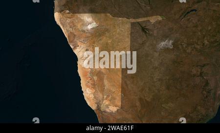 Namibia highlighted on a low resolution satellite map map with the ...
