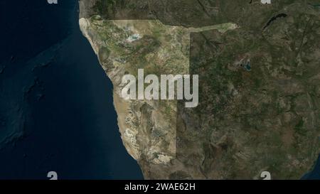 Namibia highlighted on a high resolution satellite map map with the ...