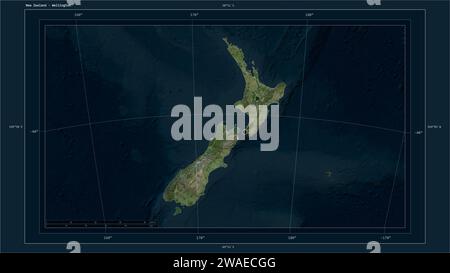 New Zealand highlighted on a high resolution satellite map Stock Photo ...