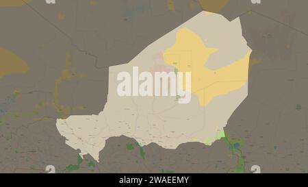 Niger highlighted on a topographic, OSM Humanitarian style map Stock ...