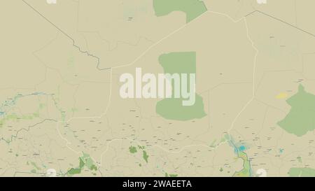 Niger outlined on a topographic, OSM standard style map Stock Photo - Alamy