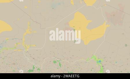 Niger outlined on a topographic, OSM Humanitarian style map Stock Photo ...