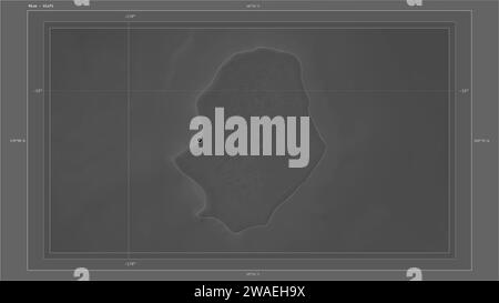 Niue highlighted on a Grayscale elevation map with lakes and rivers ...