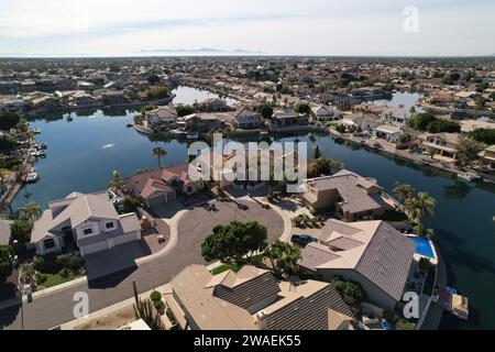 A beautiful sunny day over the Arrowhead Lakes in Glendale, Arizona ...