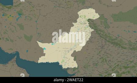 Pakistan highlighted on a topographic, OSM Humanitarian style map map ...