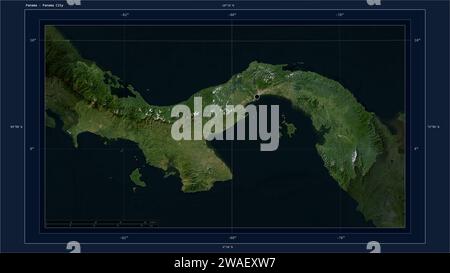 Panama outlined on a low resolution satellite map Stock Photo - Alamy