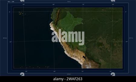 Peru highlighted on a low resolution satellite map Stock Photo - Alamy