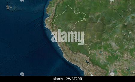 Lima, region of Peru. High resolution satellite map. Locations and ...