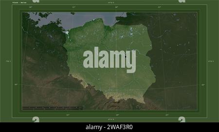 Poland outlined on a Pale colored elevation map with lakes and rivers ...