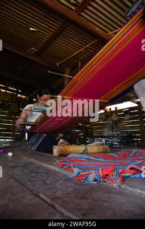 Traditional folk wisdom hand woven cotton of Kariang ethnic and tribe ...