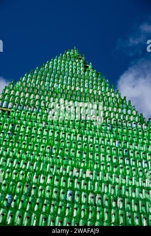 View of beer bottle pyramid Stock Photo - Alamy