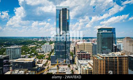A scenic view of the Austin skyline featuring modern high-rise ...