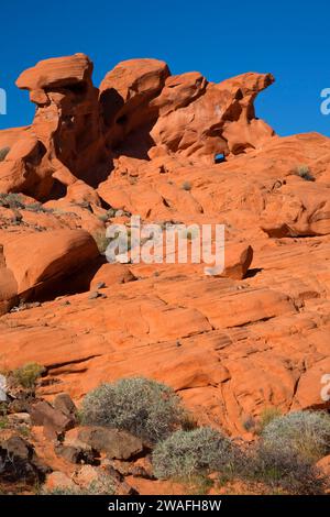 Redstone outcrop, Lake Mead National Recreation Area, Nevada Stock ...