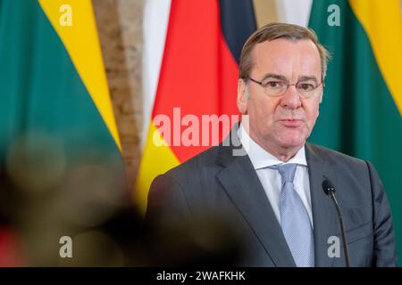 German Minister of Defense Boris Pistorius speaks during a press ...