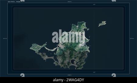 Saint Martin highlighted on a high resolution satellite map Stock Photo ...