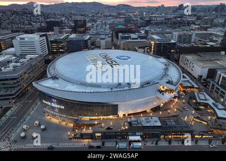 A general overall aerial view of the Chase Center, Wednesday, Oct. 26 ...