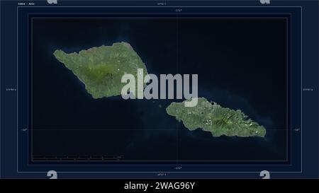 Samoa highlighted on a low resolution satellite map Stock Photo - Alamy