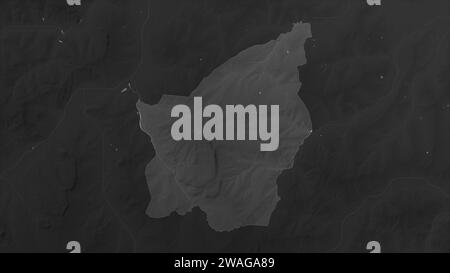 San Marino highlighted on a Grayscale elevation map with lakes and ...