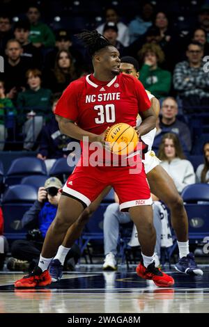SOUTH BEND, IN - JANUARY 03: North Carolina State Wolfpack forward DJ ...