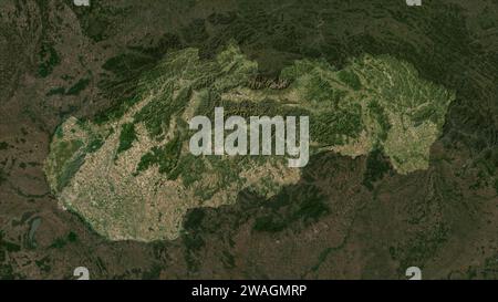 Slovakia highlighted on a low resolution satellite map map with the ...
