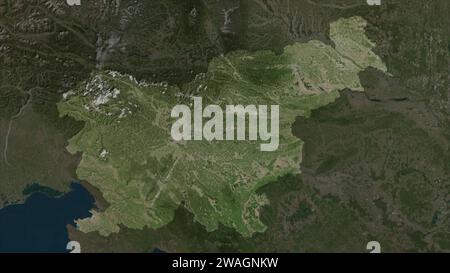 Slovenia highlighted on a high resolution satellite map map with the ...