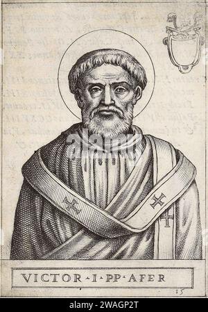 An 1580 illustration of Pope Victor I, who was pontiff from AD189 to ...