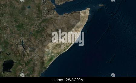 Somalia Mainland highlighted on a high resolution satellite map map ...