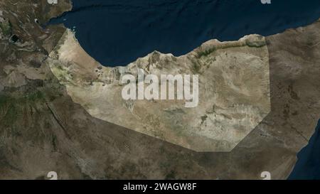 Somaliland highlighted on a high resolution satellite map map with the ...