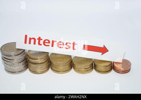 falling interest rates, symbol image Stock Photo - Alamy