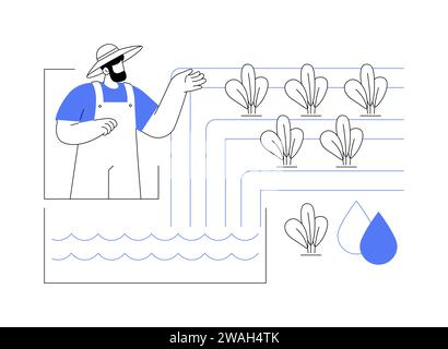 Surface irrigation systems isolated cartoon vector illustrations Stock ...