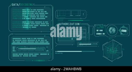 Data decoding program screen with authorization window Stock Vector Image & Art - Alamy