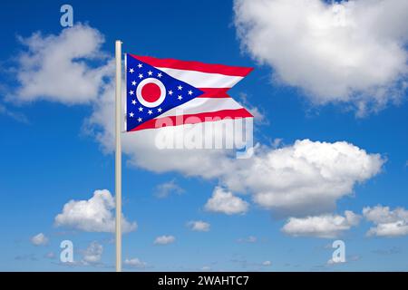 The flag of Ohio, state, USA, studio Stock Photo - Alamy