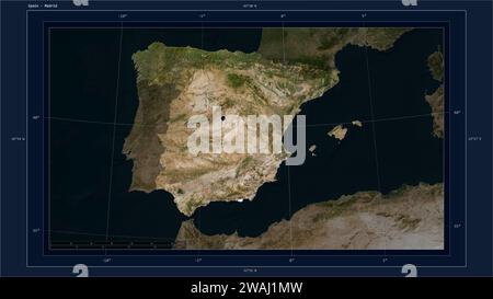 Spain highlighted on a low resolution satellite map Stock Photo - Alamy