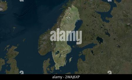 Sweden highlighted on a high resolution satellite map map with the ...