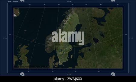 Sweden highlighted on a low resolution satellite map Stock Photo - Alamy