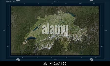 Switzerland highlighted on a high resolution satellite map Stock Photo ...