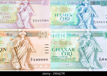 Maltese money - lira a business background Stock Photo - Alamy