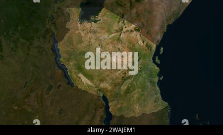 Tanzania highlighted on a low resolution satellite map map with the ...