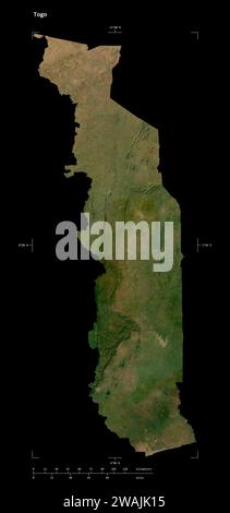 Shape of Togo with its capital isolated on white background ...