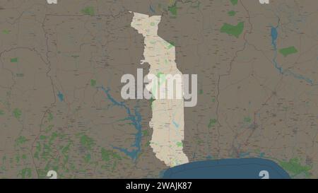 Togo highlighted on a topographic, OSM Germany style map Stock Photo ...