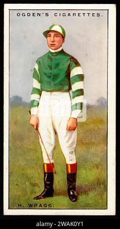 Jockey, Harry Wragg - Vintage Cigarette Card Illustration, Horse Racing ...