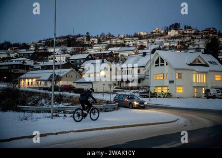 Trondenes, Norway. 13th Nov, 2023. People seen in the room displaying ...