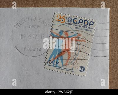 ROME, ITALY - CIRCA DECEMBER 2022: A Stamp Printed By Italy Showing ...
