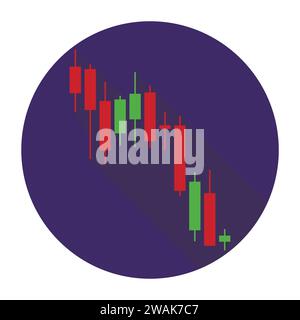 Candlestick chart down trend of stock chart, graphical analysis of ...