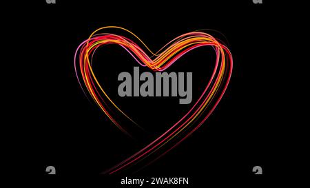 Heart shape drawn with multiple color brush stroke Stock Photo - Alamy