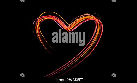 Heart shape drawn with multiple color brush stroke Stock Photo - Alamy
