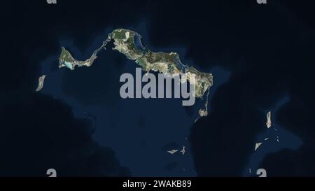 Turks and Caicos Islands highlighted on a high resolution satellite map map with the country's ...