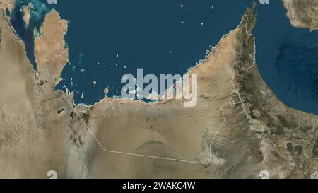 United Arab Emirates outlined on a low resolution satellite map Stock ...