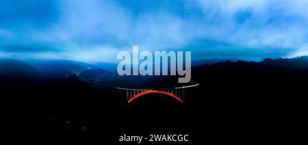 Zunyi. 2nd Feb, 2023. This aerial photo taken on Feb. 2, 2023 shows a ...